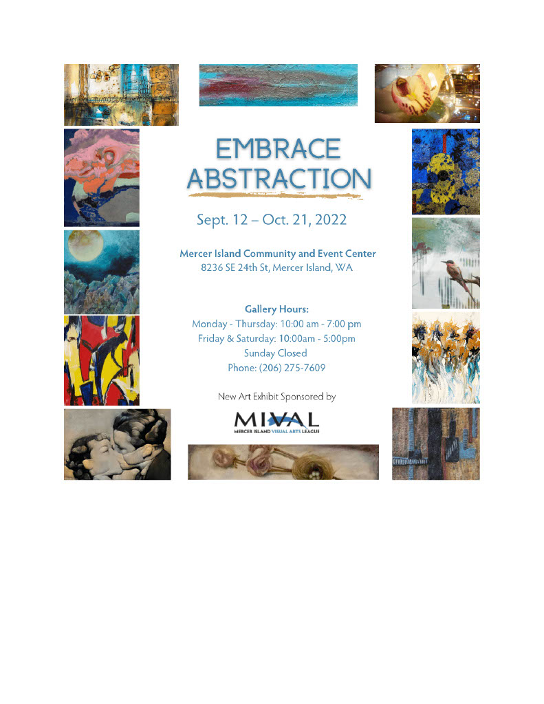 Embrace Abstraction | September 12-October 21 | Mercer Island, Washington