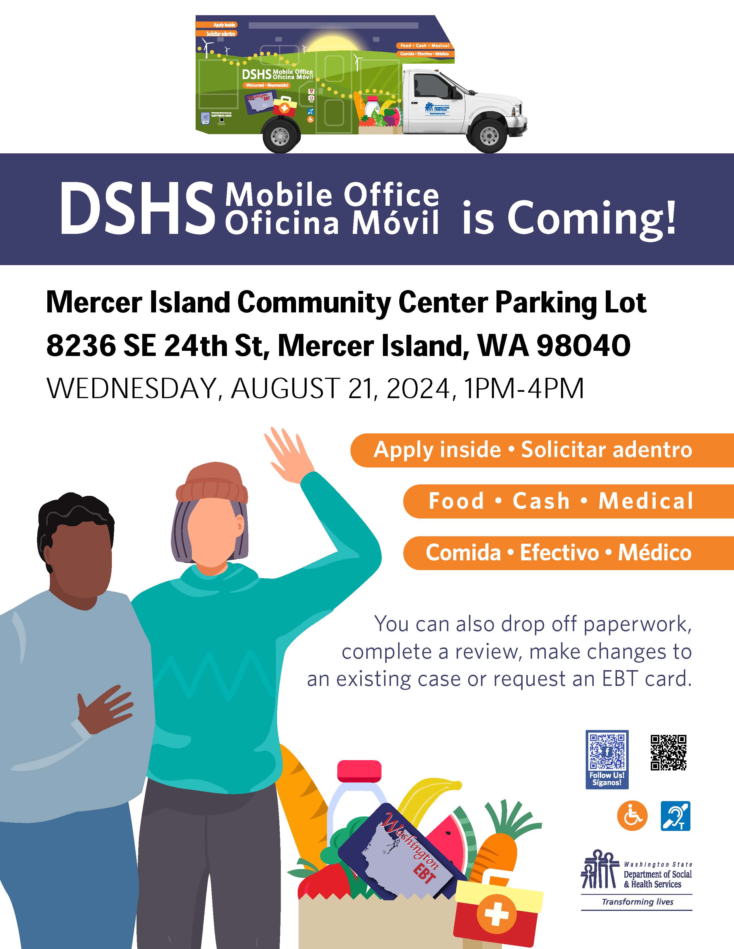 DHS Mobile Office Truck Visit | Mercer Island, Washington