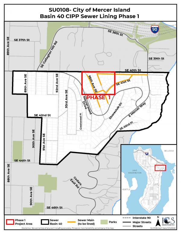 Basin 40 CIPP Sewer Lining Project Phase 1 | Mercer Island, Washington