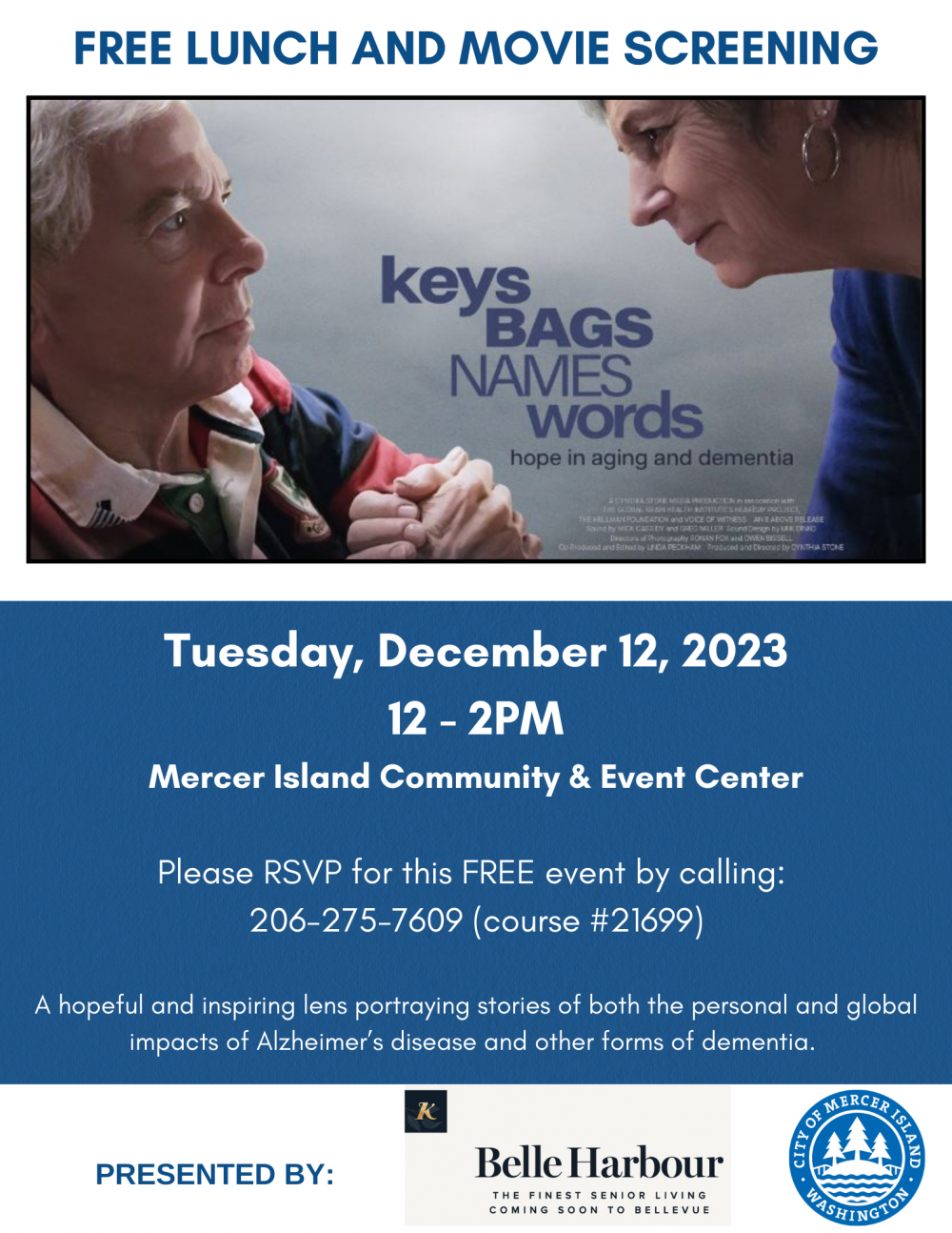 Lunch & Movie Screening | Mercer Island, Washington