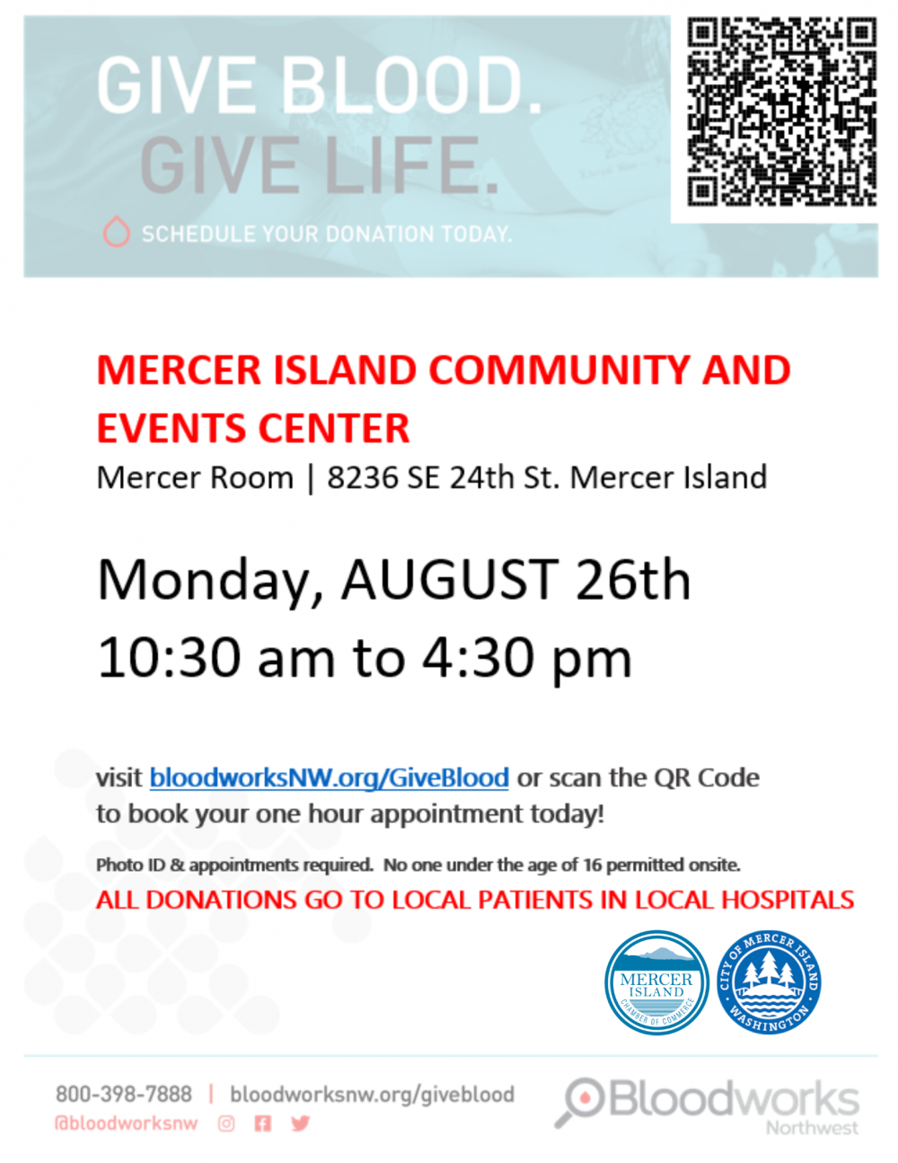 Bloodworks NW Blood Drive | Mercer Island, Washington