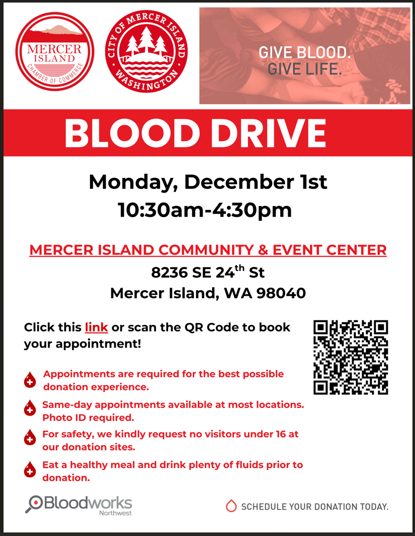 Community Mobile Blood Drive | Mercer Island, Washington