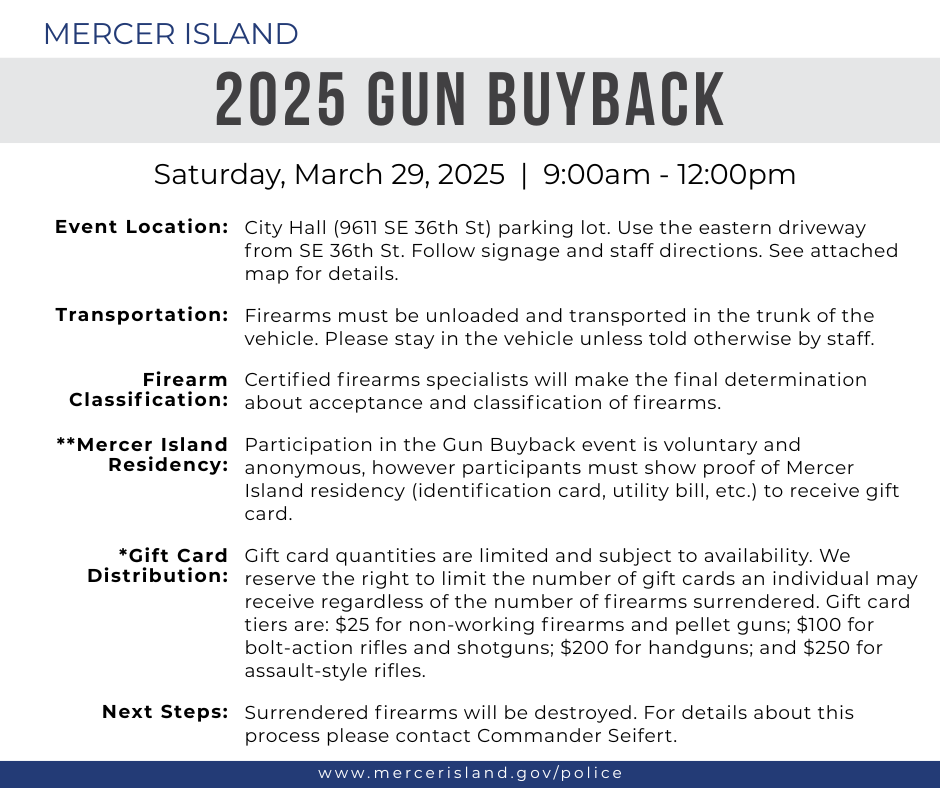 Gun Buyback | Mercer Island, Washington